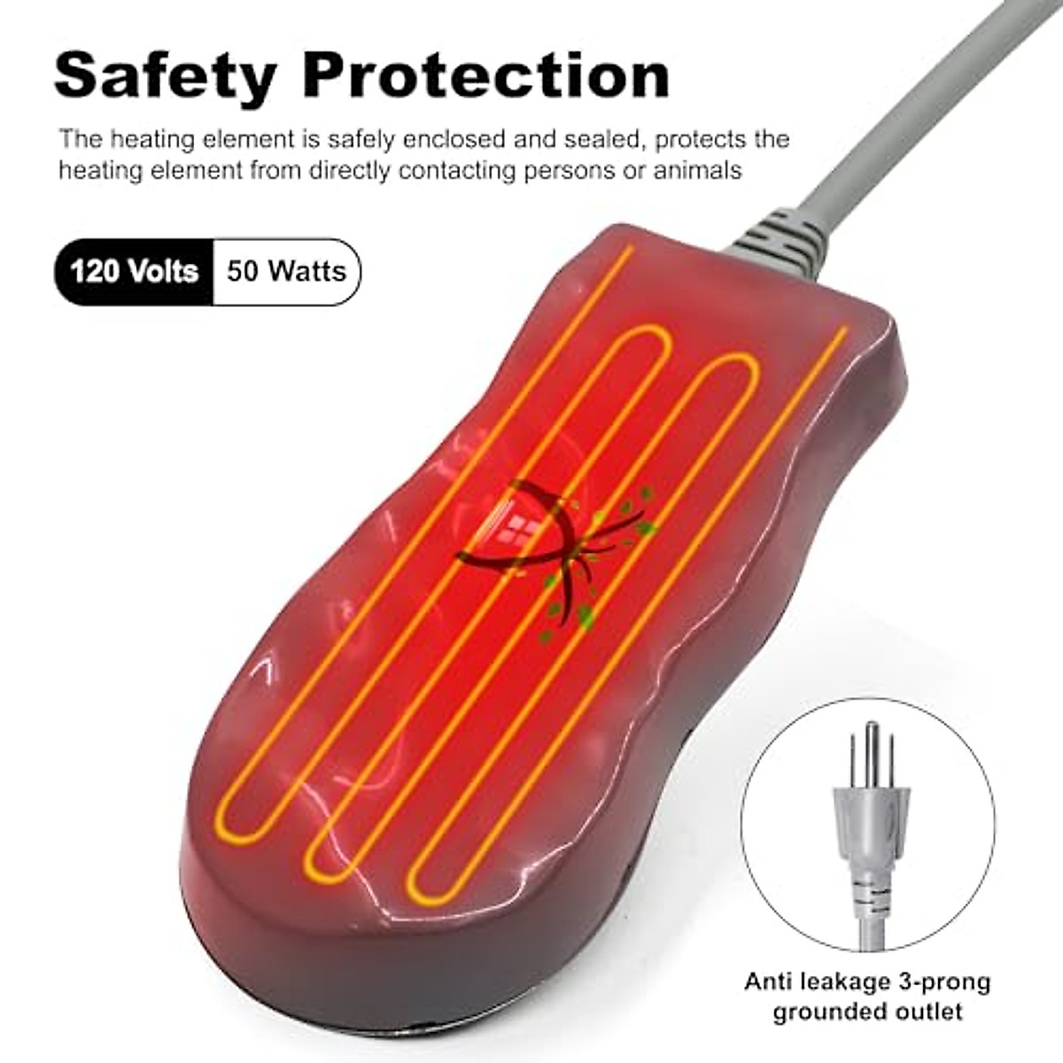 GESAIL Birdbath Deicer, Waterproof Birdbath Heater for Outdoor in Winter with Thermostatically Controlled, Constructed of Cast Aluminum Immersion Deicer for Garden Patio Yard and Lawn, 50 Watt, Grey