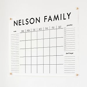 Large Acrylic Calendar, Dry Erase Monthly Acrylic Calendar, Dry Erase Wall Calendar