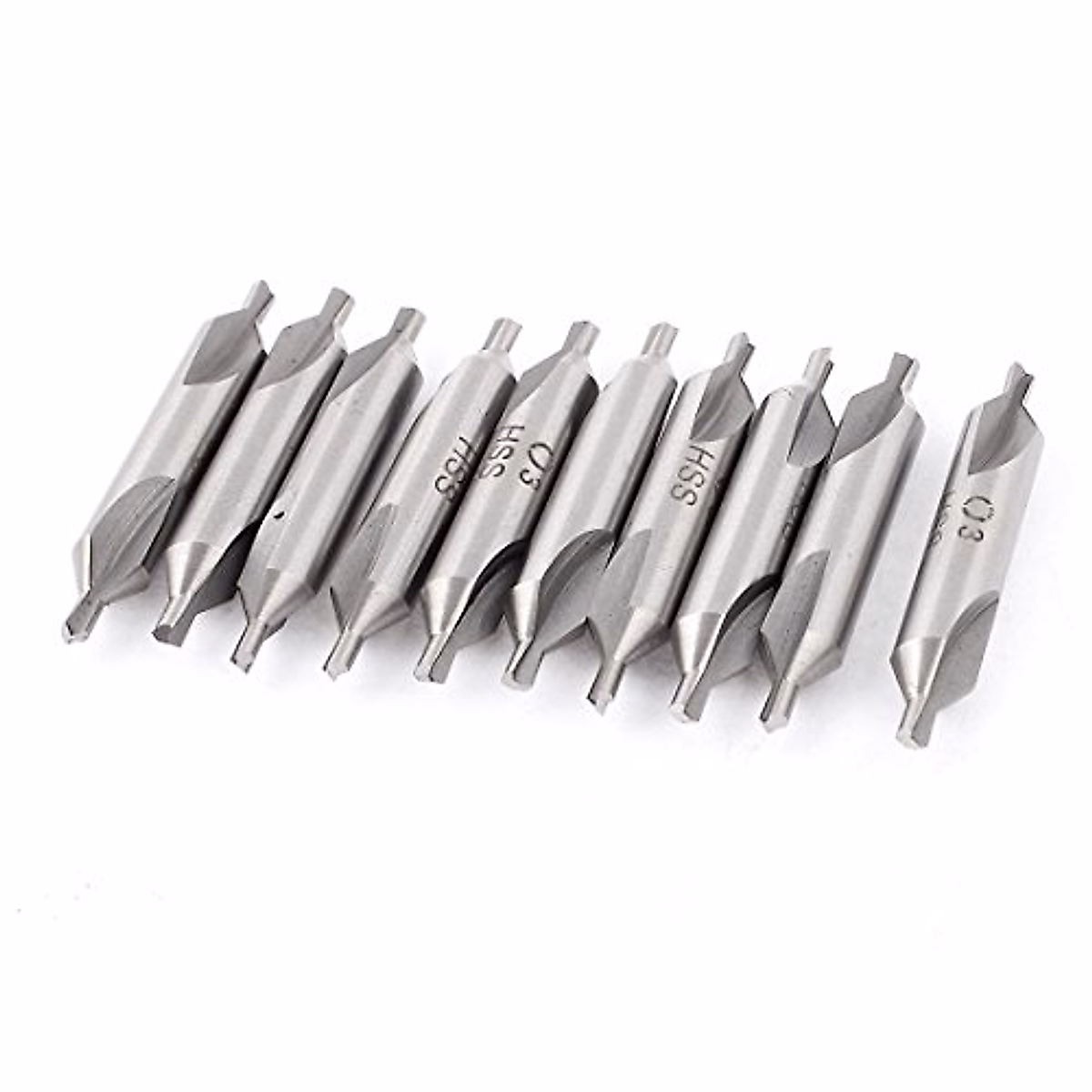uxcell 3mm 60 Degree HSS Center Drill Countersink Bit Lathe Mill Tool 10Pcs