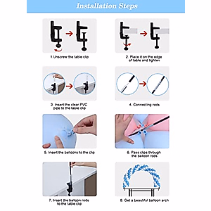 RUBFAC Table Balloon Arch Kit, Black Balloon Arch Stand Balloon Arch Frame for Different Size Tables Balloon Garland Decorations of Birthday Party Wedding Baby Shower Christmas and Festival Decoration