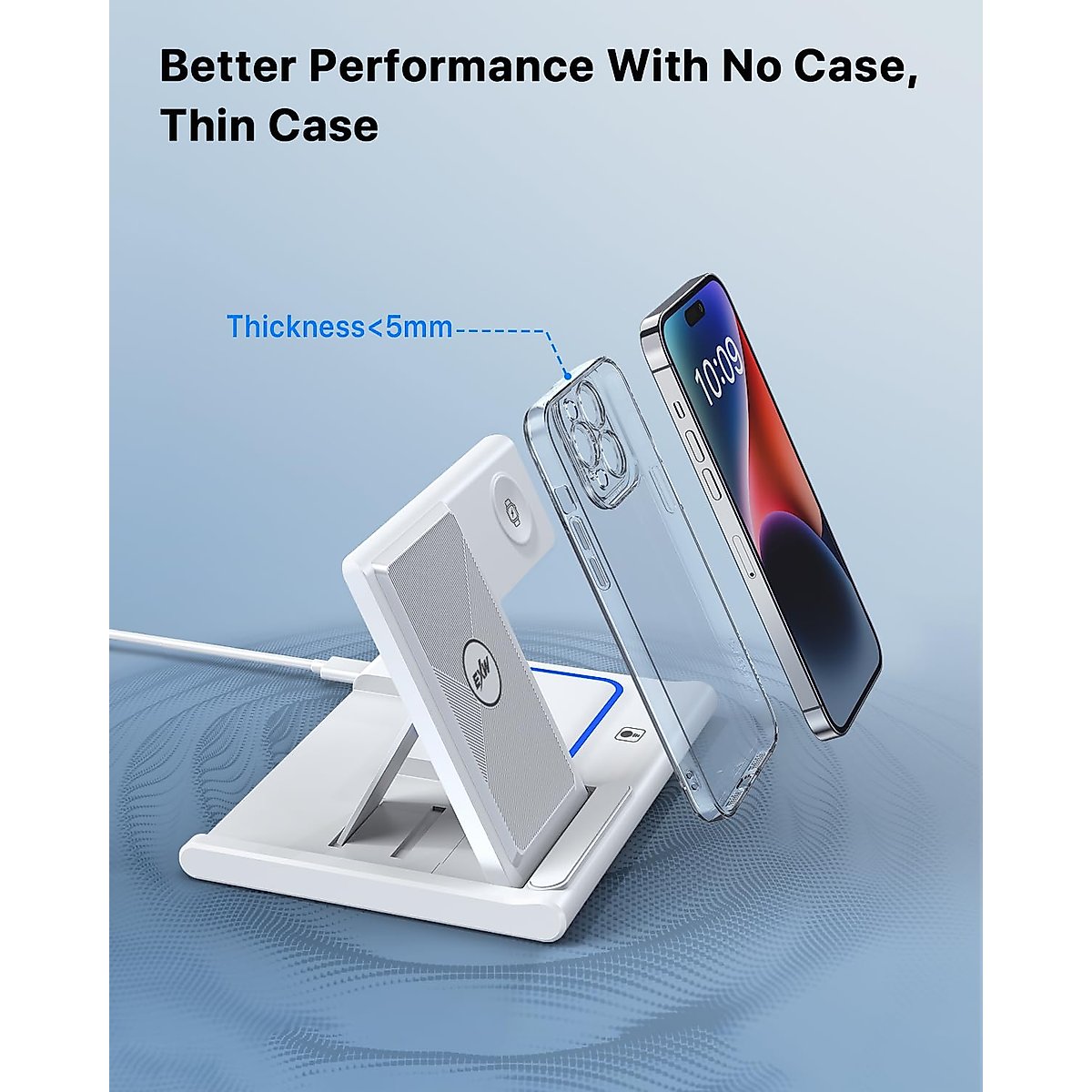 Wireless Charger, 3 in 1 Wireless Charging Station for Multiple Devices,Wireless Charging Stand for iPhone15 14 13 12 11 Series, AirPods Pro 3 2 & Apple Watch [UL-Listed] (White)