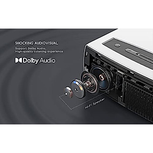 COOAU WiFi Bluetooth Projector HD 1080p Compact Portable Projector, 220ANSI Dolby Sound Support Movie Projector for Outdoor Indoor Home Theater Compatible TV Stick, HDMI, Phone, Laptop, DVD, Ceiling