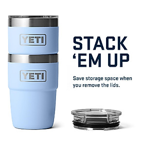 YETI Rambler 8 oz Stackable Cup, Stainless Steel, Vacuum Insulated Espresso Cup with MagSlider Lid, Big Sky Blue