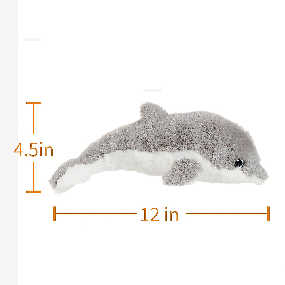 Apricot Lamb Ocean Stuffed Animals Toys Plush Gray Dolphin Sea Animal Soft Cuddly Perfect for Girls Boys (Gray Dolphin, 12 Inches)