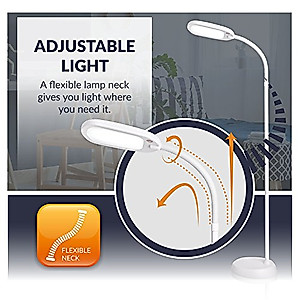 Newhouse Lighting NHFL-AP-WH Apollo LED Floor Lamp Energy-Efficient Natural Reading Artists Crafts Adjustable Gooseneck Task Light, White