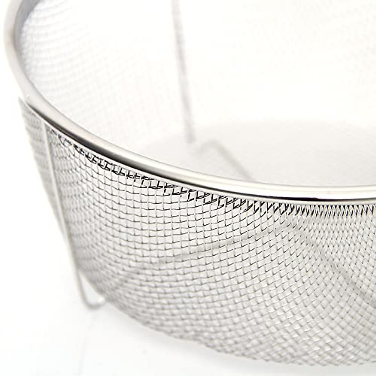 Stainless Steel Deep Fry Basket Fried Basket, Round Fryer Basket, Deep Wire Strainer for Frying, Oil Drainer Strainer Tool with Handle, Ideal for Chips, Fries, Shrimps