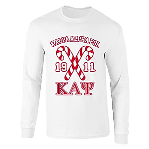 Kappa Alpha Psi Fraternity Canes Graphic Print Long Sleeve T Shirt Red XX-Large Regular