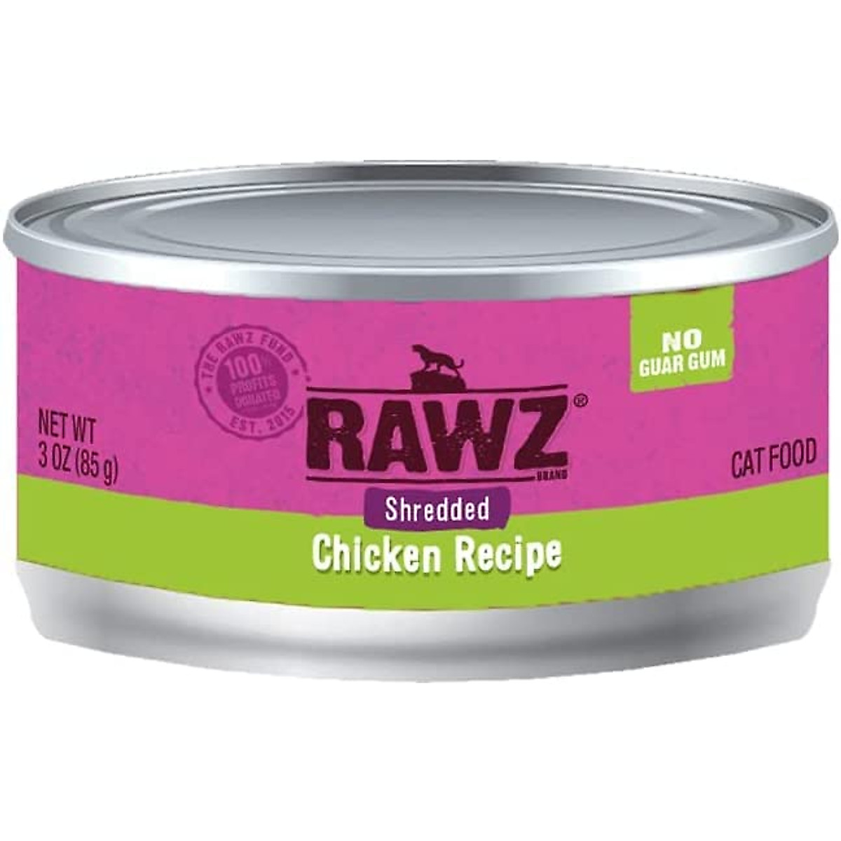 Rawz Natural Premium Canned Cat Wet Food Shredded -12 Pack Chicken Variety Bundle - 4 Flavors - (Chicken & Duck, Chicken & Liver, Chicken & Pumpkin, Chicken) with Hotspot Pets Food Bowl - (3oz Cans)