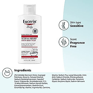 Eucerin Baby Eczema Relief Cream & Body Wash, Eczema Body Wash for Babies, 13.5 Fl Oz Bottle