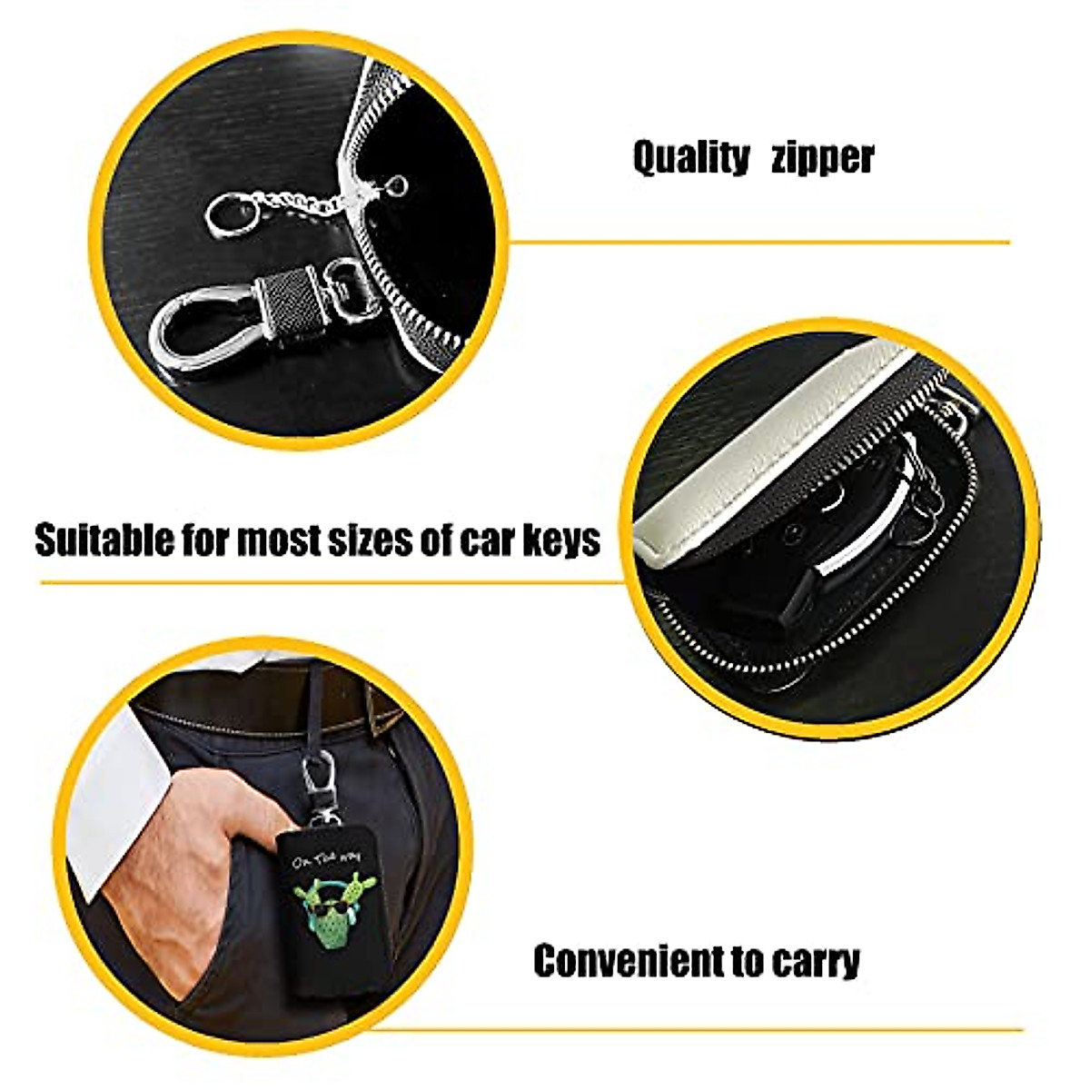 Cozeyat Leather Keyring Holder for Women Girls,Bling Butterflies Blue Design Wristlet Straps Key Chain Holder with Zipper,Pack of 3 Auto Smart Keychain Purse Accessories