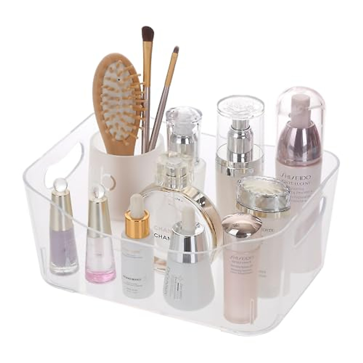 YBM HOME Storage Bins - Open Plastic Organizers and Storage Basket for Kitchen Pantry Organization, Under Sink Bathroom Storage, Toy Baskets, Food Storage Box Containers (Small - Clear 2 Packs)