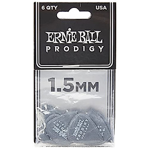 Ernie Ball Prodigy Guitar Picks, Standard, Black 1.5mm, 6-pack (P09199)