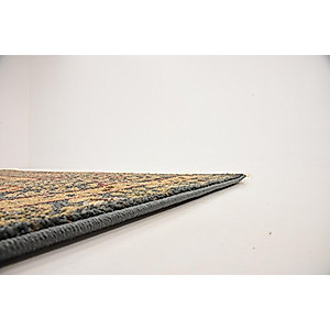 Unique Loom Palace Collection Traditional, Southwestern, Medallion, Geometric Area Rug, 9' 0" x 12' 0", Navy Blue/Tan