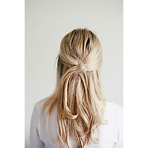 Minimalist Geometric Triangle Hair Clip, Dainty Hollow Metal Hairpin Clamps Accessories Barrettes Bobby Pin Ponytail Holder Statement (Gold and Silver)