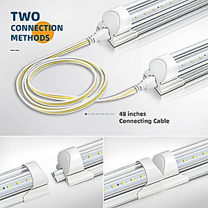 Barrina LED Shop Light 2ft, 20W 2500LM 5000K, T8 LED Light Fixture, Clear Cover, Ceiling and Utility Shop Light, Linkable Tube Lights, Shop Lights for Room, Garage, Workbench, Warehouse, 2-Pack