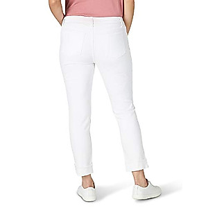 Riders by Lee Indigo Women's Fringe Cuff Boyfriend Jean, White, 12