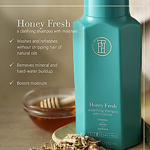 TPH BY TARAJI Honey Fresh Sulfate Free Clarifying Shampoo for Buildup with Aloe, Honey & Willowbark Extract | For Oily Hair | Gentle, Non-Irritating, Anti-Residue | For Women & Men, 12 fl. oz