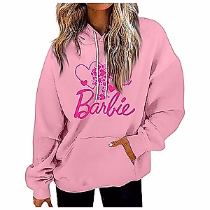 wkind olades Come On Let's Go Party Hoodies for Women Oversized Hooded Sweatshirts Fleece Casual Long Sleeve Pullover Loose Bachelorette Fall Clothes 2038 Pink