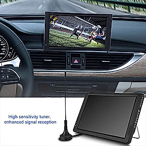 Cuifati Portable Digital Television with Suction Mount High Sensitivity Tuner Support 1080P Video, MKV, MOV, AVI, WMV, MP4, FLV, MPEG1-4, RMVB Video Format and MP3(12 inches)