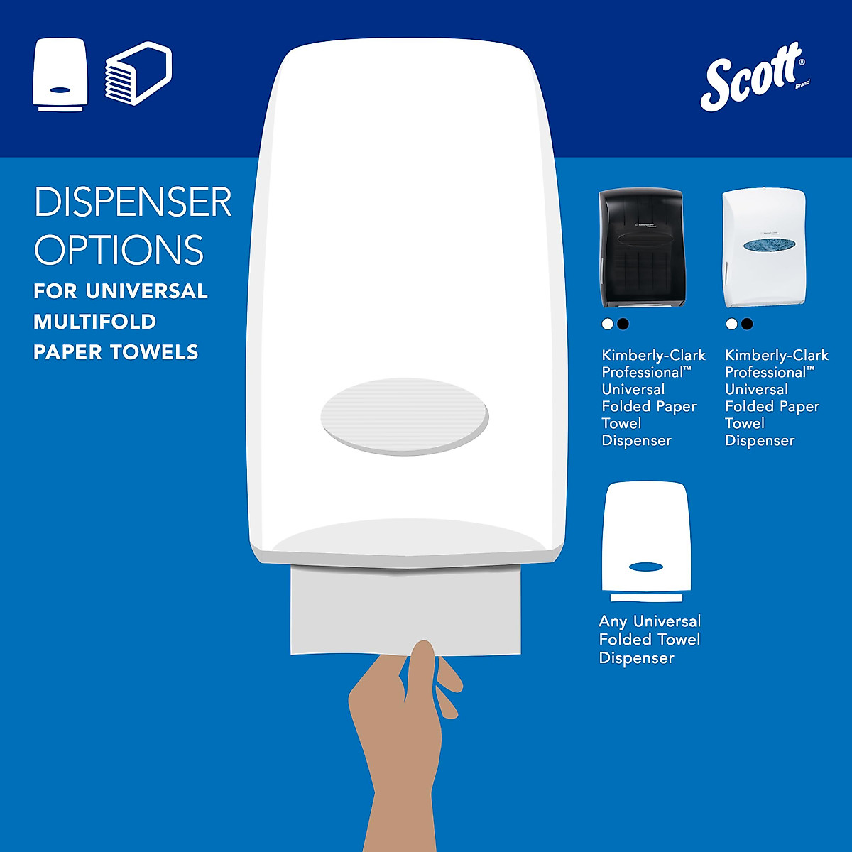 Scott Essential Multifold Paper Towels (01840) with Fast-Drying Absorbency Pockets, White, 250 Count (Pack of 16)