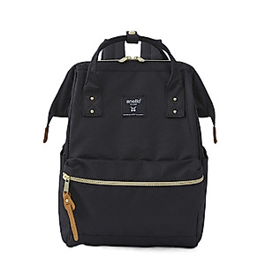 Anero ATB0193Z Backpack with Clasp, (R), A4 Base, Water Repellent, Multiple Storage, PC Storage, Black