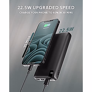 CONXWAN Power Bank 26800mAh Portable Charger 22.5W Fast Charging PD Battery Pack QC 3.0 External Backup Charger Compact Phone Powerbank Compatible with iPhone Samsung Galaxy Android