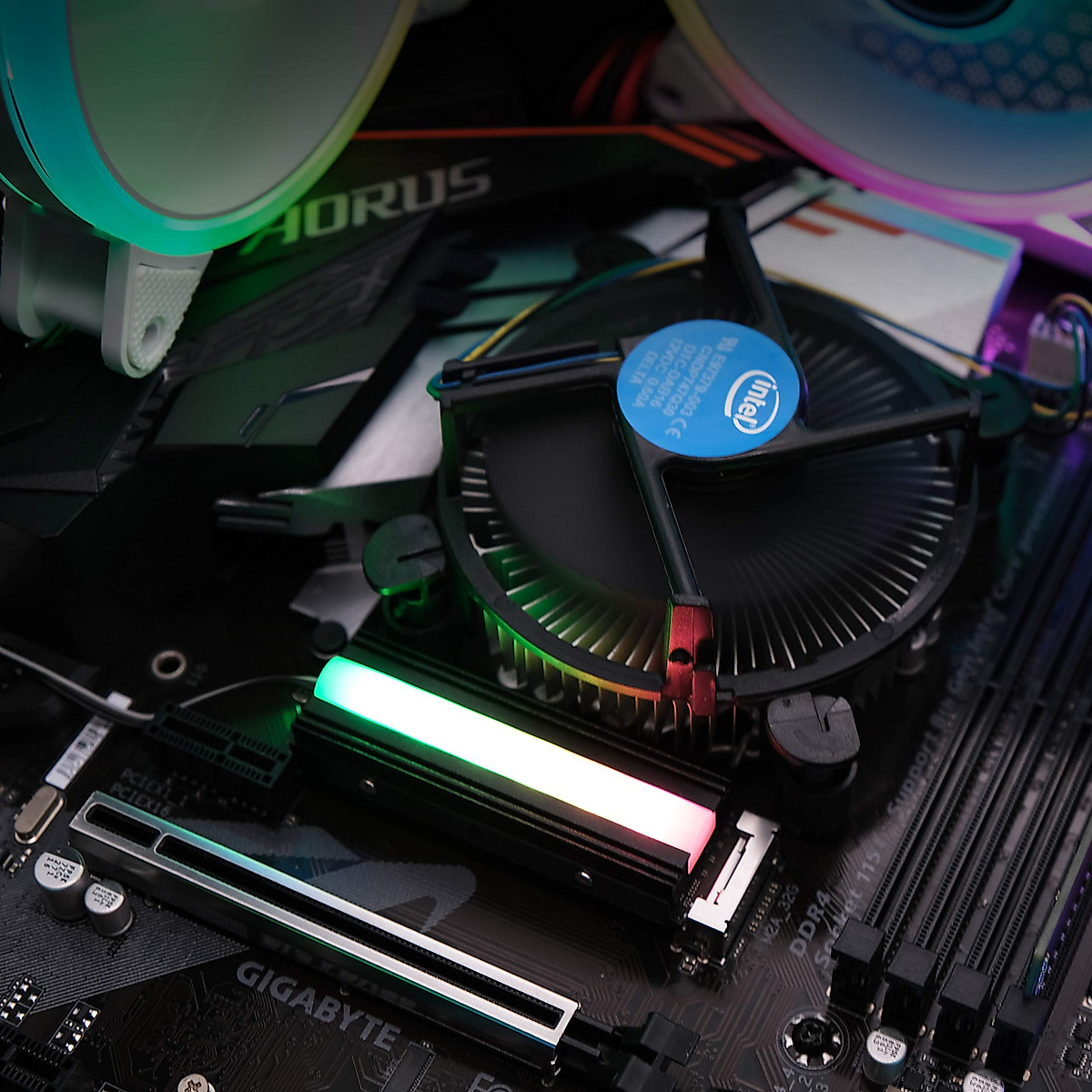EZDIY-FAB 5V ARGB SATA NVMe NGFF M.2 Heatsink SSD Cooler for 2280 M.2 SSD, with Thermal Pad (SSD not Included)