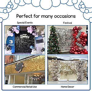 COKAOBE Silver Shimmer Wall Backdrop, 30PCS Square Sequin Shimmer Backdrop Panel, Sequin Backdrops for Birthday, Anniversary, Wedding, Graduation & Bachelorette Party Decoration