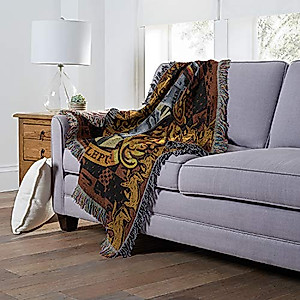 Northwest Woven Tapestry Throw Blanket, 48 x 60 Inches, Hufflepuff Crest