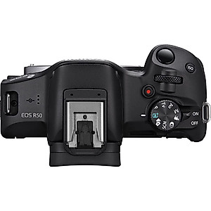 Canon EOS R50 Mirrorless Camera (Black) (5811C002) + Rode VideoMic + 64GB Card + Corel Photo Software + Bag + Charger + 2 x LPE17 Battery + Card Reader + LED Light + Flex Tripod + More (Renewed)