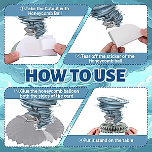 12 PCS Tornado Honeycomb Centerpieces, Tornado Birthday Party Decorations Tornado Weather Table Centerpieces Decorations Supplies for Kids Teens Boys Girls Baby Shower