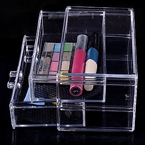 Luxury Acrylic Cosmetic Organizer Makeup Box 2 Drawers 1005-3***