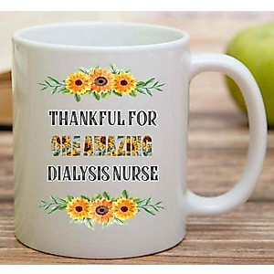 Gift Design Thanksgiving Gift for Dialysis Nurse - Appreciate with Turkey and Stethoscope - 11 Oz White Ceramic Coffee Mug