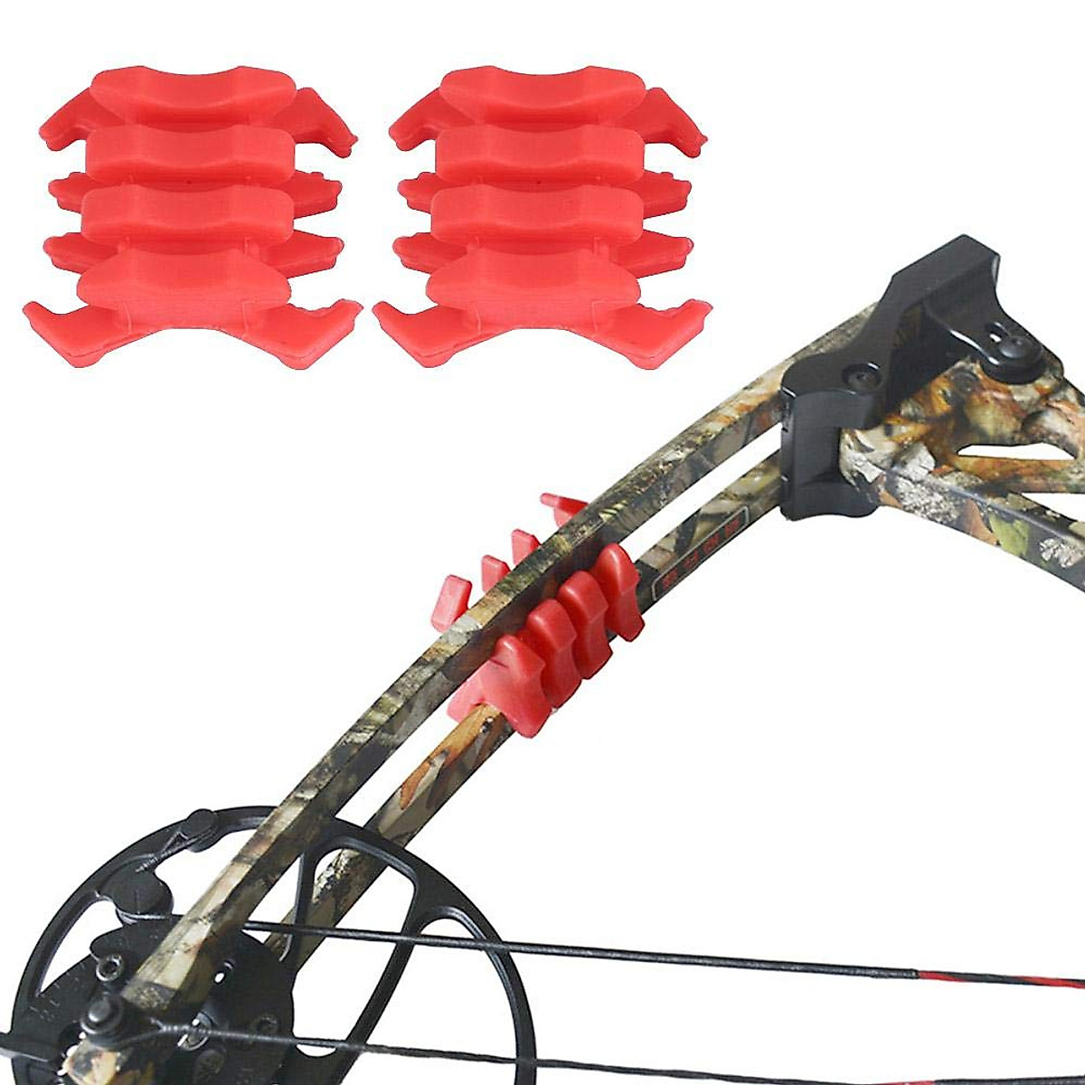 Zerone 2 Pcs Compound Bow Stabilizer Archery Rubber Bow Limbs Vibration Damper Archery Bow Accessories Crab Shaped Shock-Absorbing Sliencer for Hunting Traing(Red)
