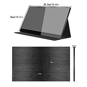 OUMIFA Portable Monitor USB-C 4K 17.3'' HDR FHD IPS Laptop W/Smart Cover & Dual Speakers External for PC Phone PS4 Xbox Switch Slide, 4K touch screen