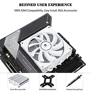 Thermalright AXP90-X47 White Low Profile CPU Cooler, with 92mm TL-9015W Slim PWM Fan, ITX CPU Cooler, AGHP Technology, 47mm Height,for AMD AM4 AM5/Intel 1150/1151/1155/1156/1200(AXP90 X47 White)