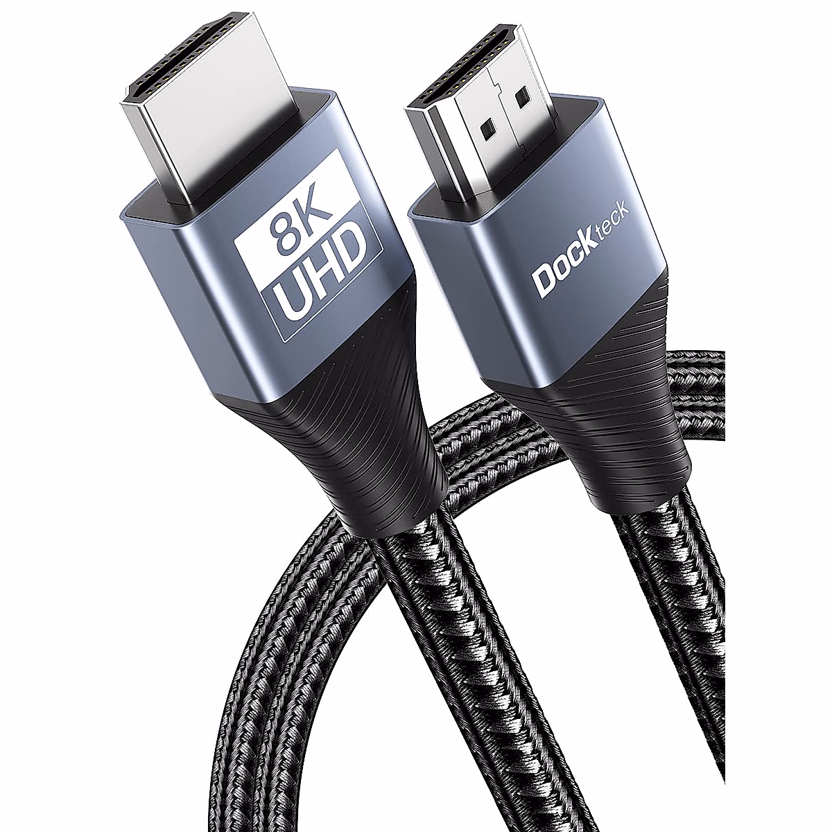 dockteck 8K HDMI Cable 6ft | High Speed hdmi to hdmi Cables 2.1, Braided Cord 60Hz 48Gbps 120Hz Support eARC Dolby Vision HDR 10 HDCP 2.2 & 2.3, Compatible with Roku TV PS5/4 HDTV Xbox Blu-ray