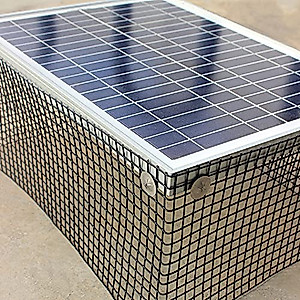 MAPORCH 6"x120FT Solar Mesh Screen for Bird Proofing Solar Panels, Solar Panel Bird Guard & Black PVC Coated Galvanized Steel with 60 Fastener Solar Panel Clips, Cutting Scissor & Gloves Included