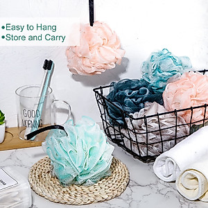 48 Pack Bath Sponge Shower Loofahs Bulk 50g Soft Net Body Scrubber Sponge Ball Body Shower Puff Mesh Pouf Bath Scrunchies Body Wash Puff for Men and Women Exfoliating Shower Pouf Balls (Classic Color)