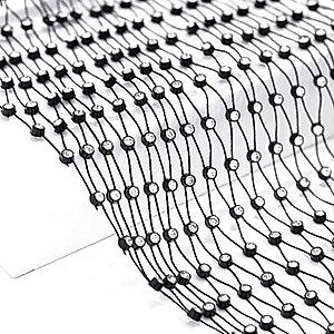 Victray Rhinestone Mesh Headband Glitter Crystal Hairband Stretchy Black Headwrap Rave Nightclub Sparkle Body Jewelry Accessory for Women and Girls