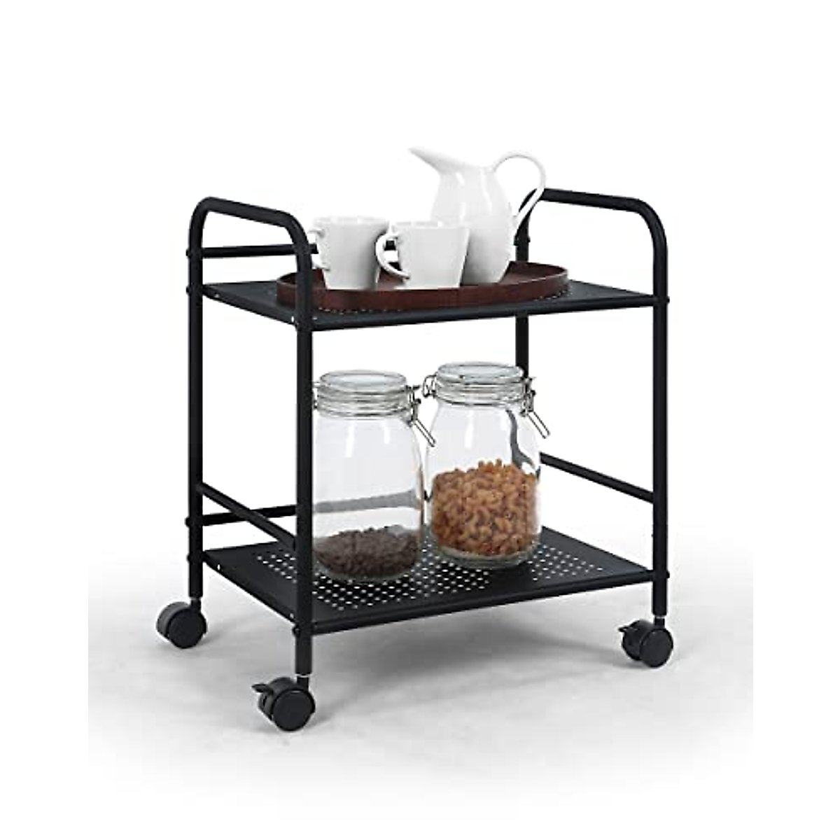 SunnyPoint Minimalist Style Utility Rolling Shelf Cart (BLK)