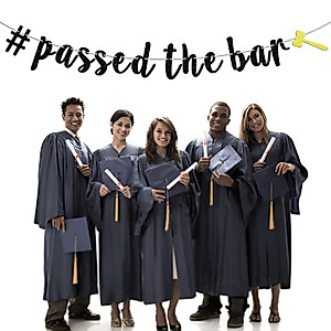 Black Glitter Passed the Bar Banner, Congrats Lawyer/Born to Argue/Big JD Energy Bunting Sign, Law School Graduation Party Decoration Supplies