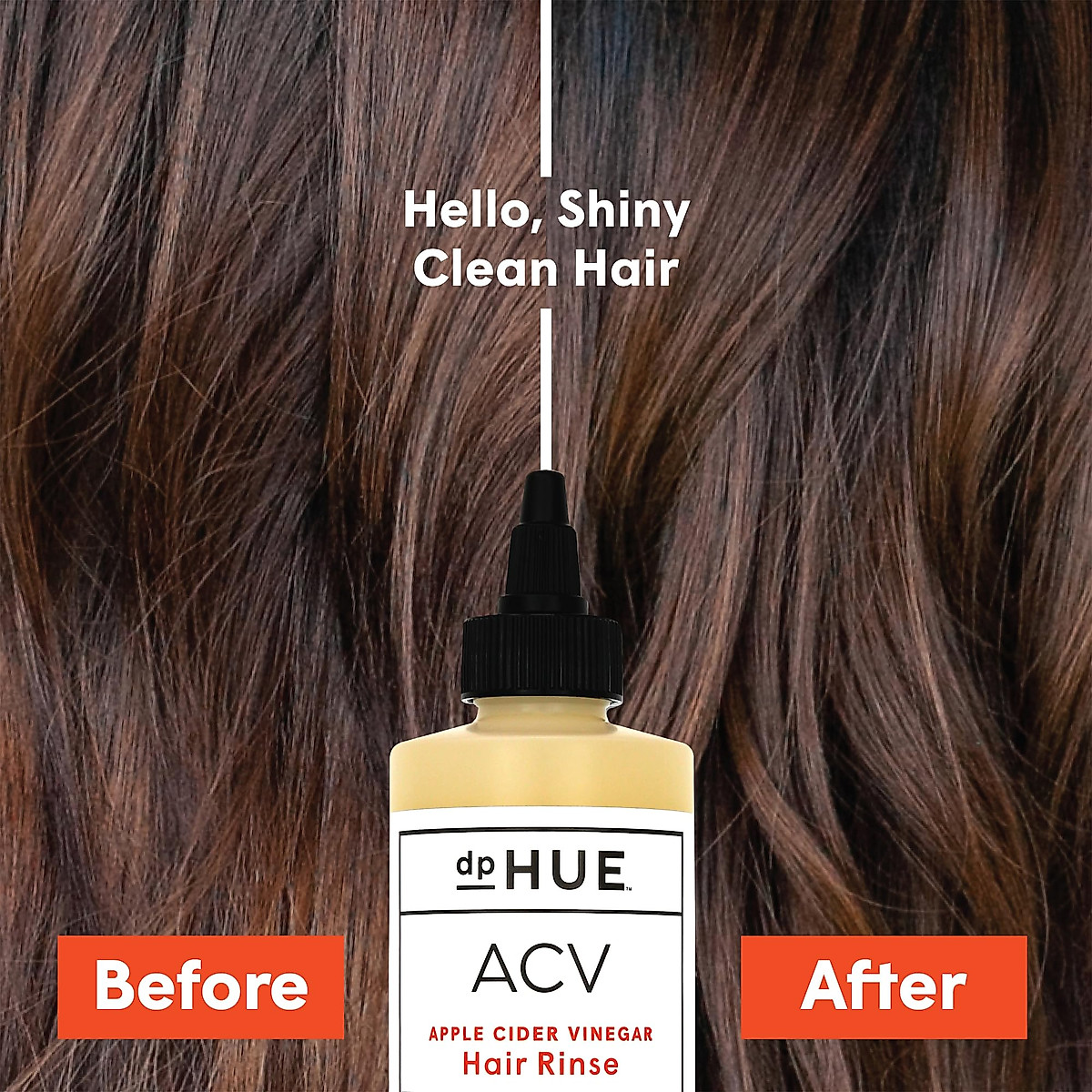 dpHUE Apple Cider Vinegar Hair Rinse, 2 oz - Shampoo Alternative, Scalp Cleanser & Post Workout Rinse - Removes Buildup & Sweat - Protects Natural Hair Oils