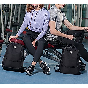 UTO Fashion Nylon Backpack Functional School Gym Sport Hiking Bag Reflective Straps E Black