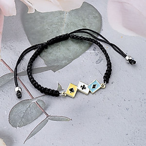 SEIRAA Gamblers Lucky Casino Bracelet Playing Cards Gift for Poker lovers (Playing Cards Bracelet)
