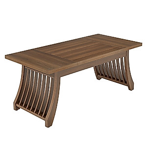 Tribesigns Home Office Executive Desk: 62 Inches Wood Computer Desk Office Table, Farmhouse Rustic Writing Study Desk with Solid Thickened Tabletop and Frame, Business Workstation, Brown