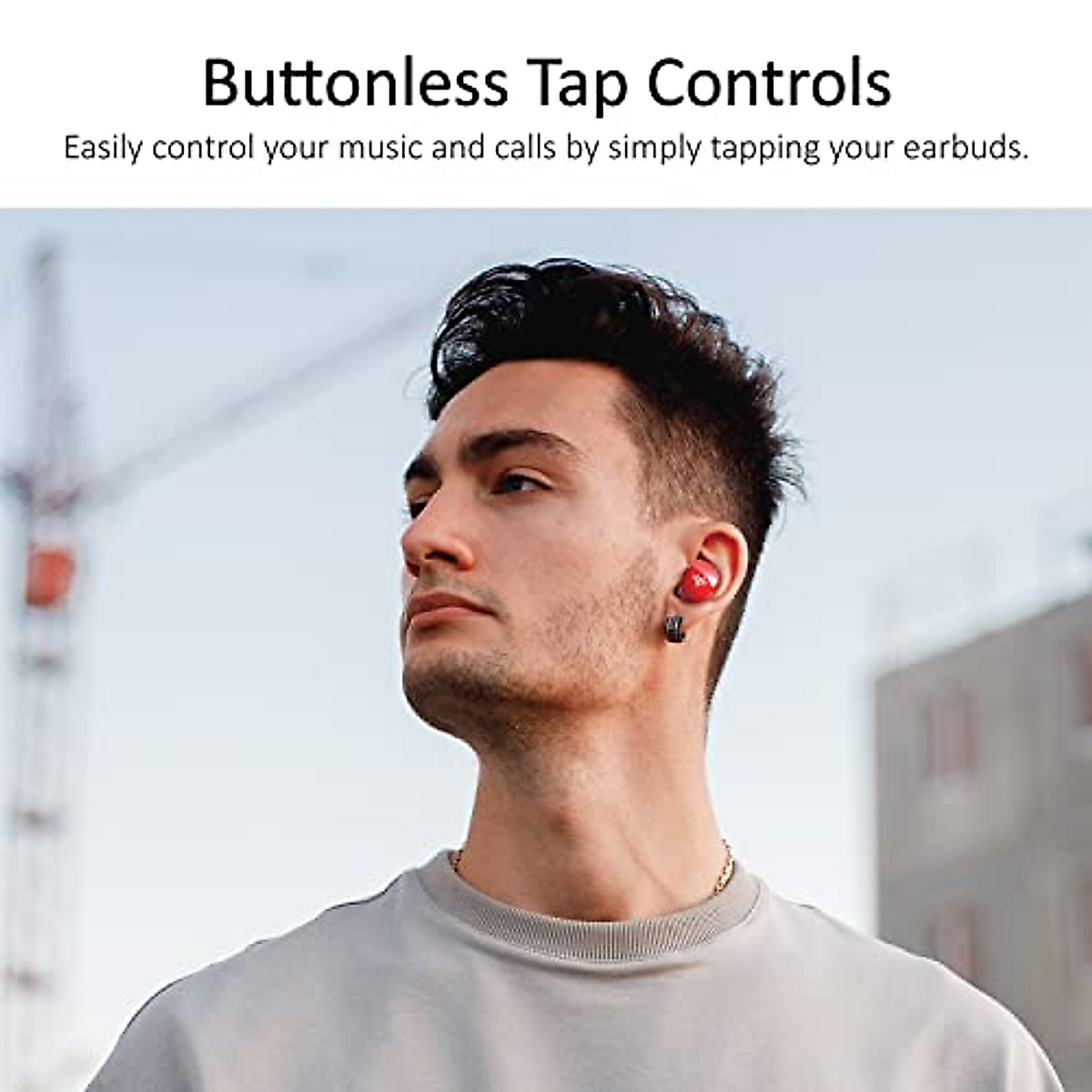 iLuv myBuds Wireless Earbuds, Bluetooth 5.3, Built-in Microphone, 20 Hour Playtime, IPX6 Waterproof Protection, Compatible with Apple & Android, Includes Charging Case & 4 Ear Tips, TB100 Red