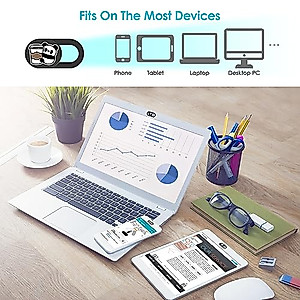 Laptop Camera Cover Slide, Panda Webcam Cover, 0.02 inch Cute Laptop Accessories for iPhone iPad iMac MacBook Pro Air Laptop PC Smartphone Tablet, Camera Privacy Covers Protect Your Visual Privacy