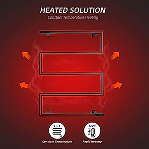 BERGOTO Towel Warmer Rack 5 Bar Stainless Steel Space Saving Plug-in Wall Mounted Cloth Towel Heated Drying Rack for Home Bathroom (Black)