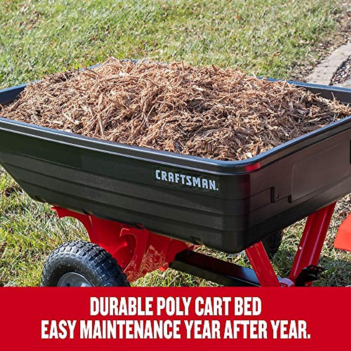 Craftsman CMXGZBF7124489 10-cu ft Poly Dump Cart, One Size, Red